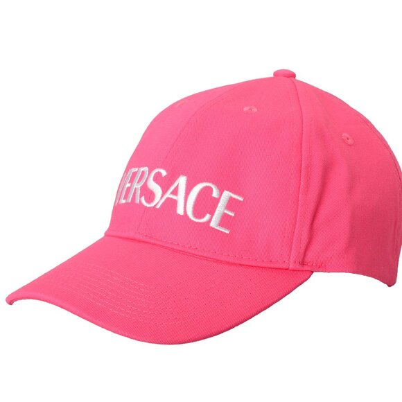 Versace | Accessories | Versace White Logo Embroidery Bright Pink ...